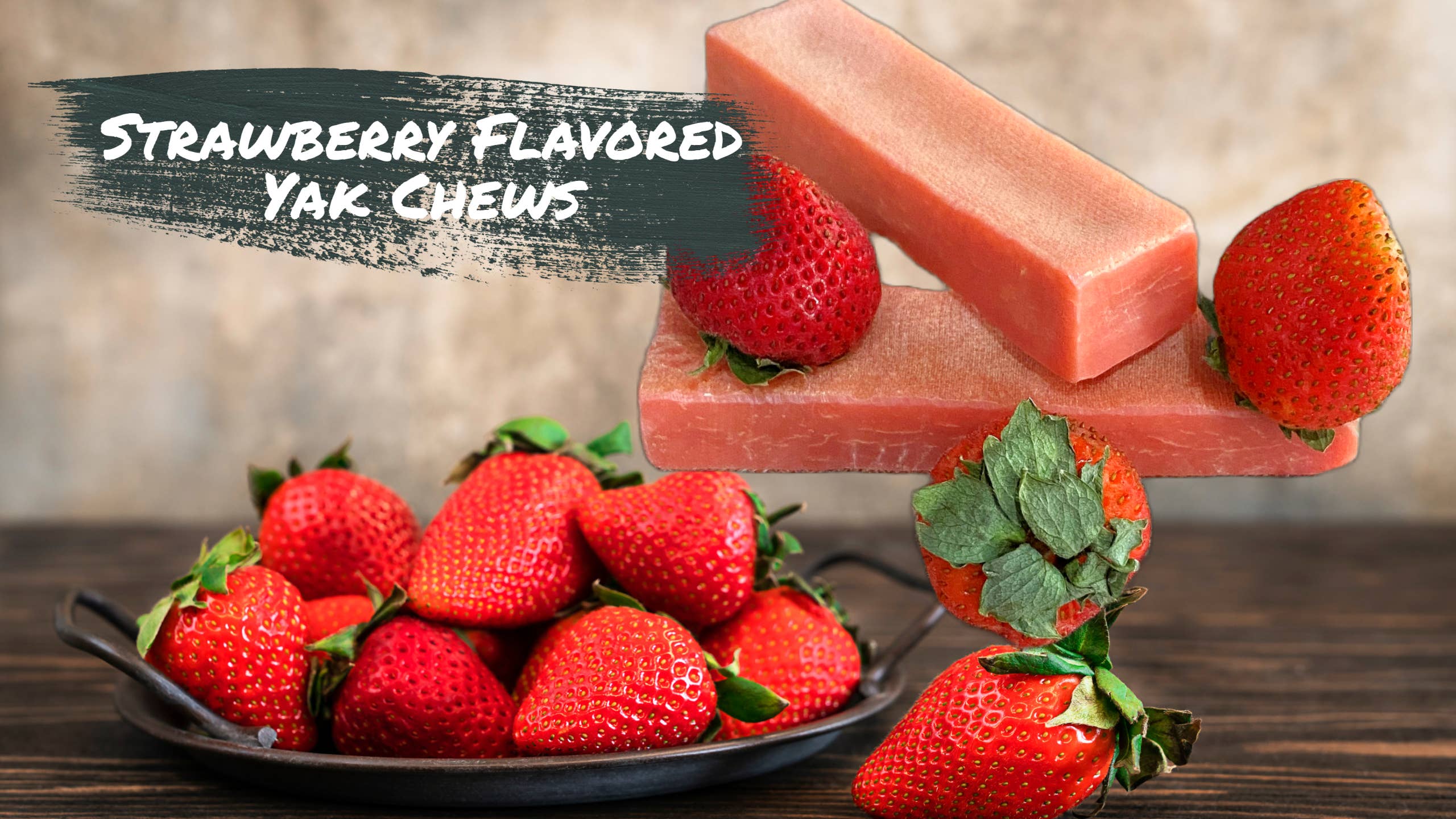 Strawberry Himalayan Yak Chew - Naturally-Flavored | Tabby & Barkers